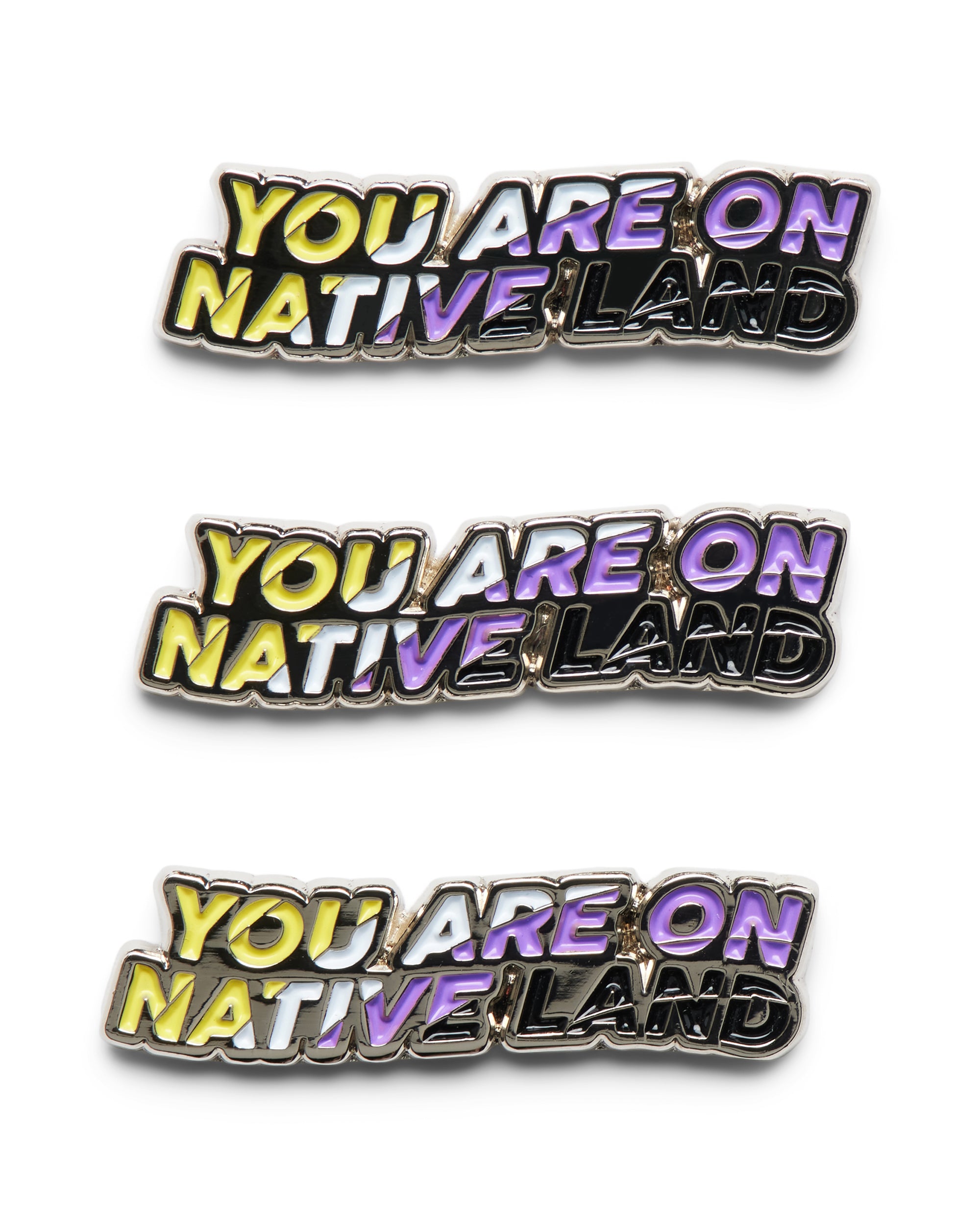 'YOU ARE ON NATIVE LAND' PRIDE PIN - NONBINARY FLAG – Urban Native Era