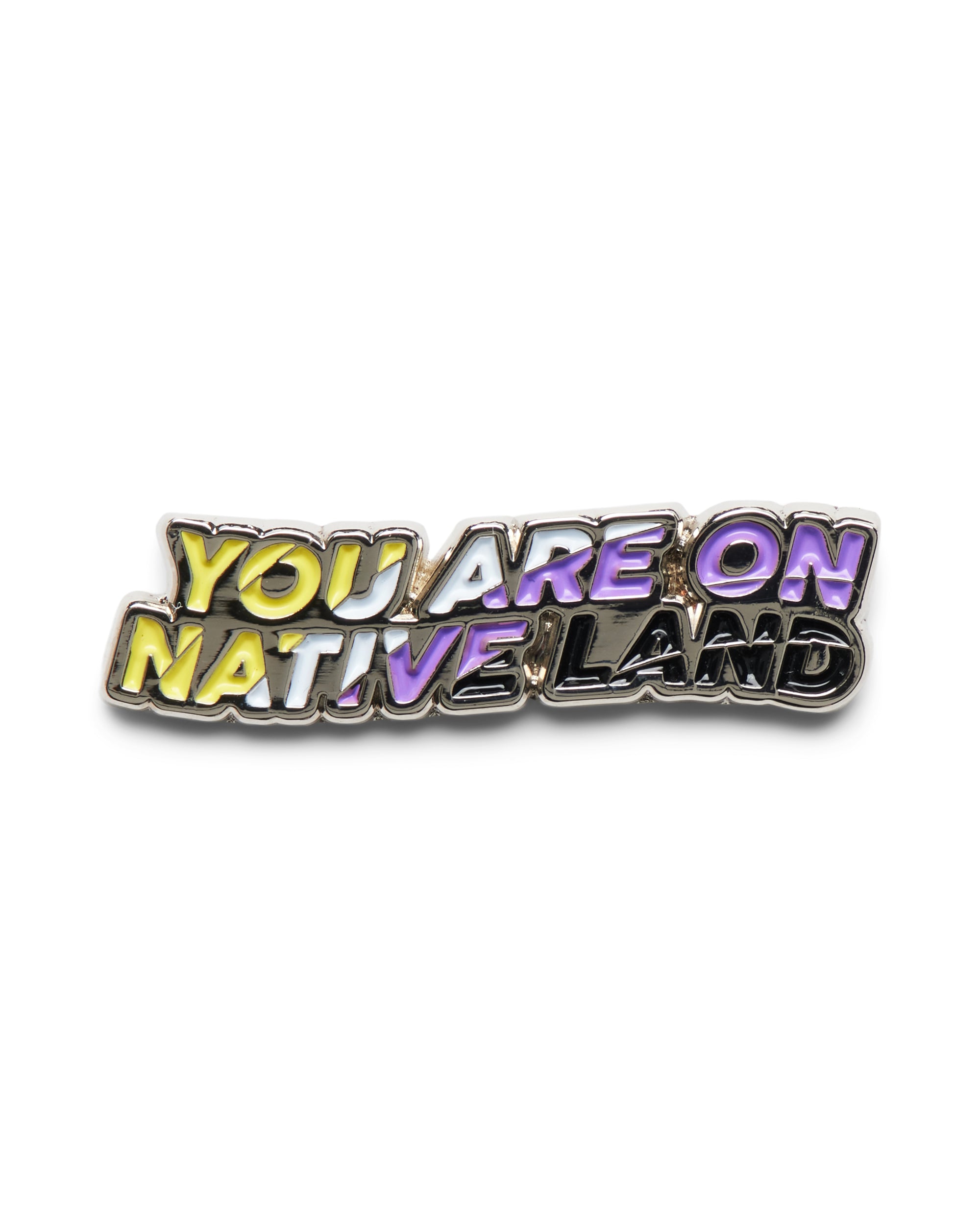 'YOU ARE ON NATIVE LAND' PRIDE PIN - NONBINARY FLAG – Urban Native Era